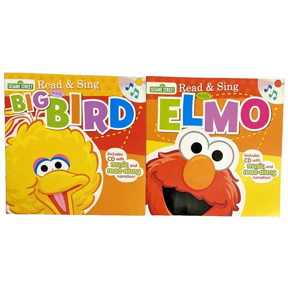 Media | Sesame Street Read Sing Big Bird Elmo Books Includes Cd | Poshmark